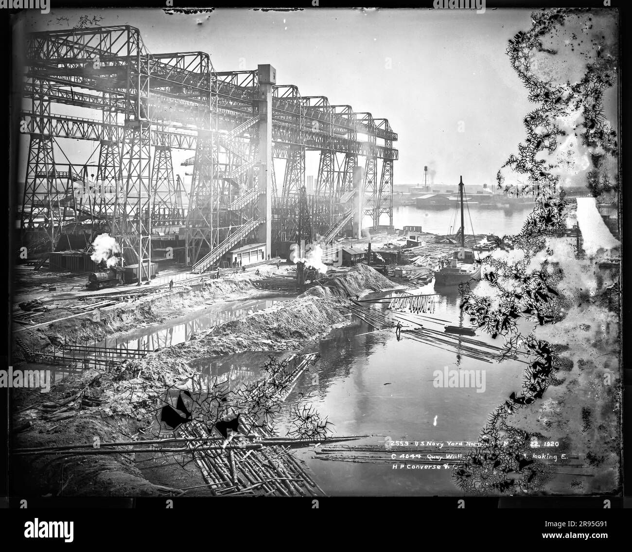 Historic photographs of the Norfolk Naval shipyard located in the Fifth ...