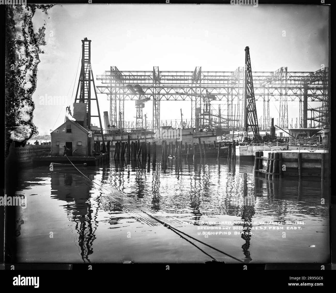 Historic photographs of the Norfolk Naval shipyard located in the Fifth ...