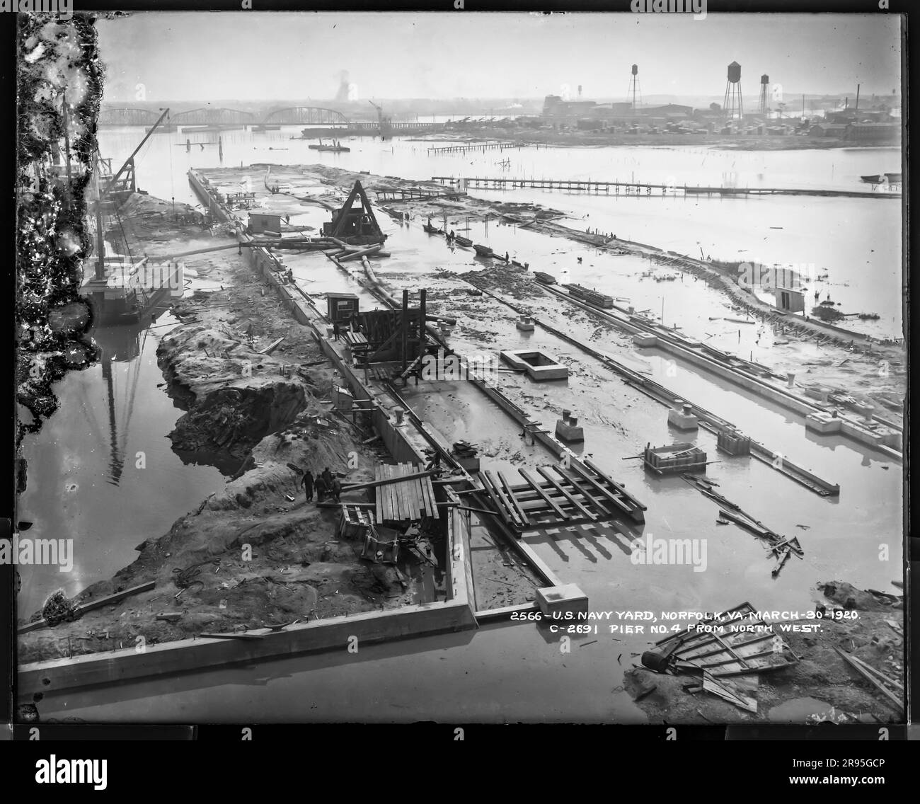 Historic photographs of the Norfolk Naval shipyard located in the Fifth ...