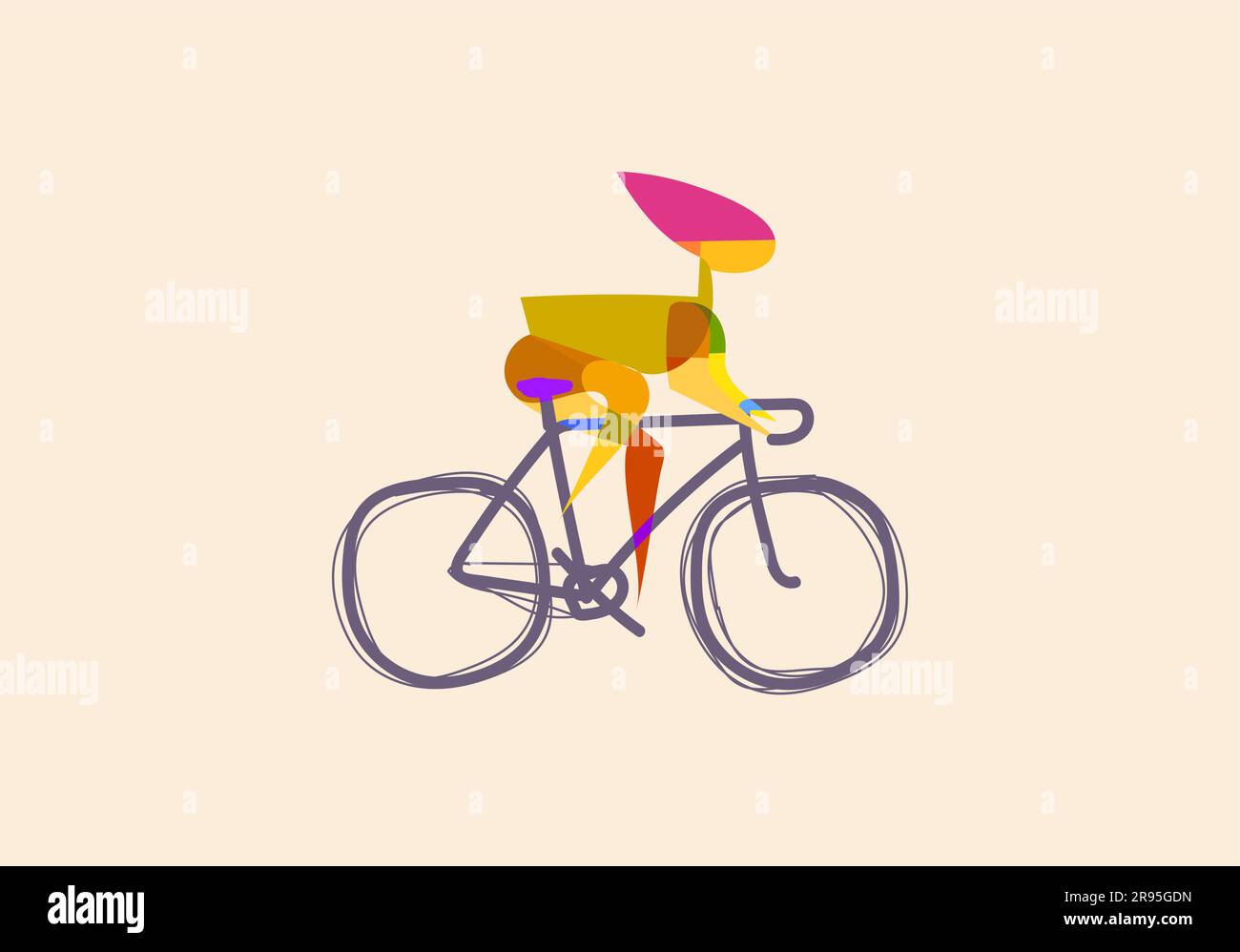 road bike contemporary abstract style cycling vector illustration Stock ...