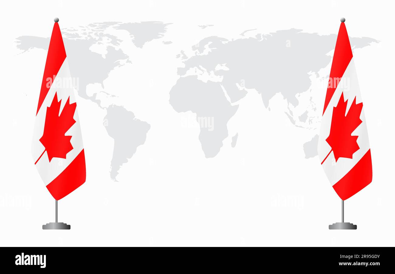 Canada and Canada flags for official meeting against background of ...