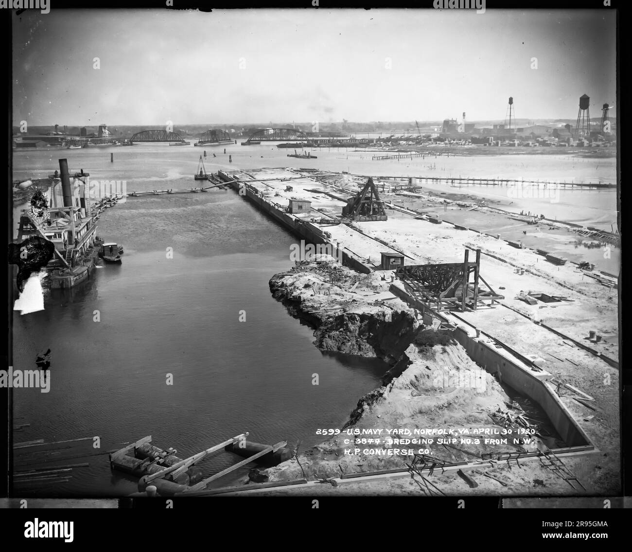 Historic photographs of the Norfolk Naval shipyard located in the Fifth ...