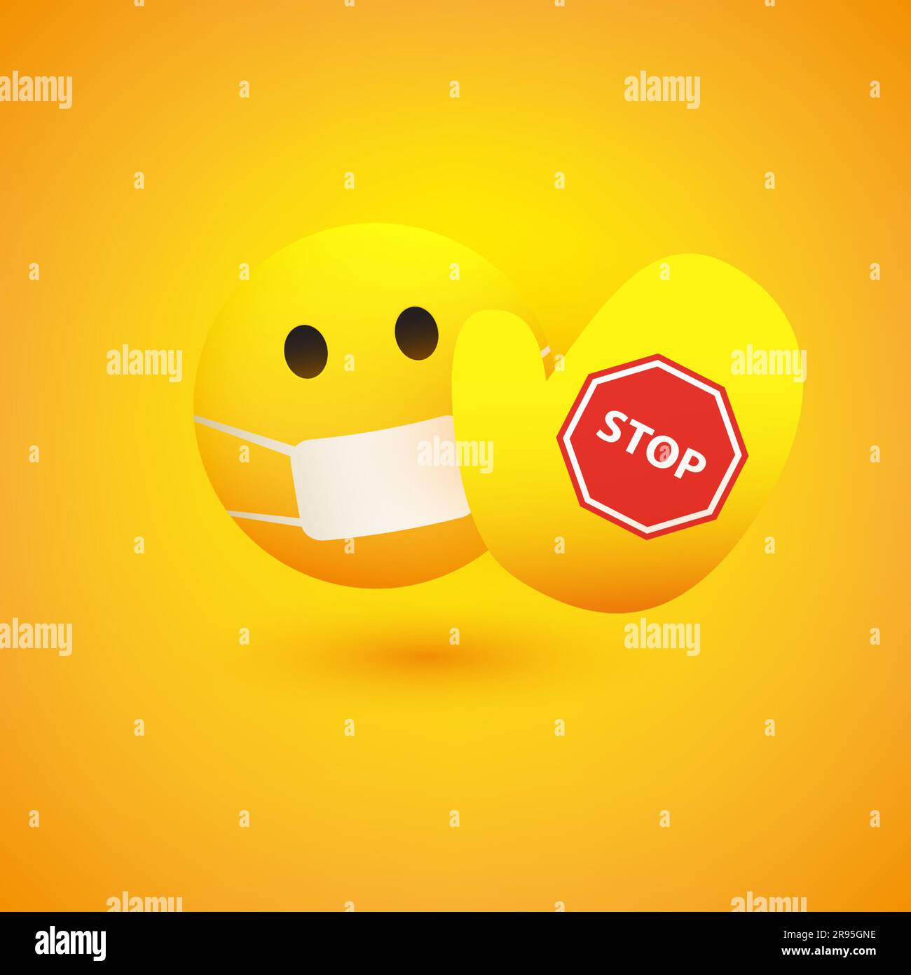 Please Do not Come Any Closer - Simple Emoticon with Medical Mask and ...