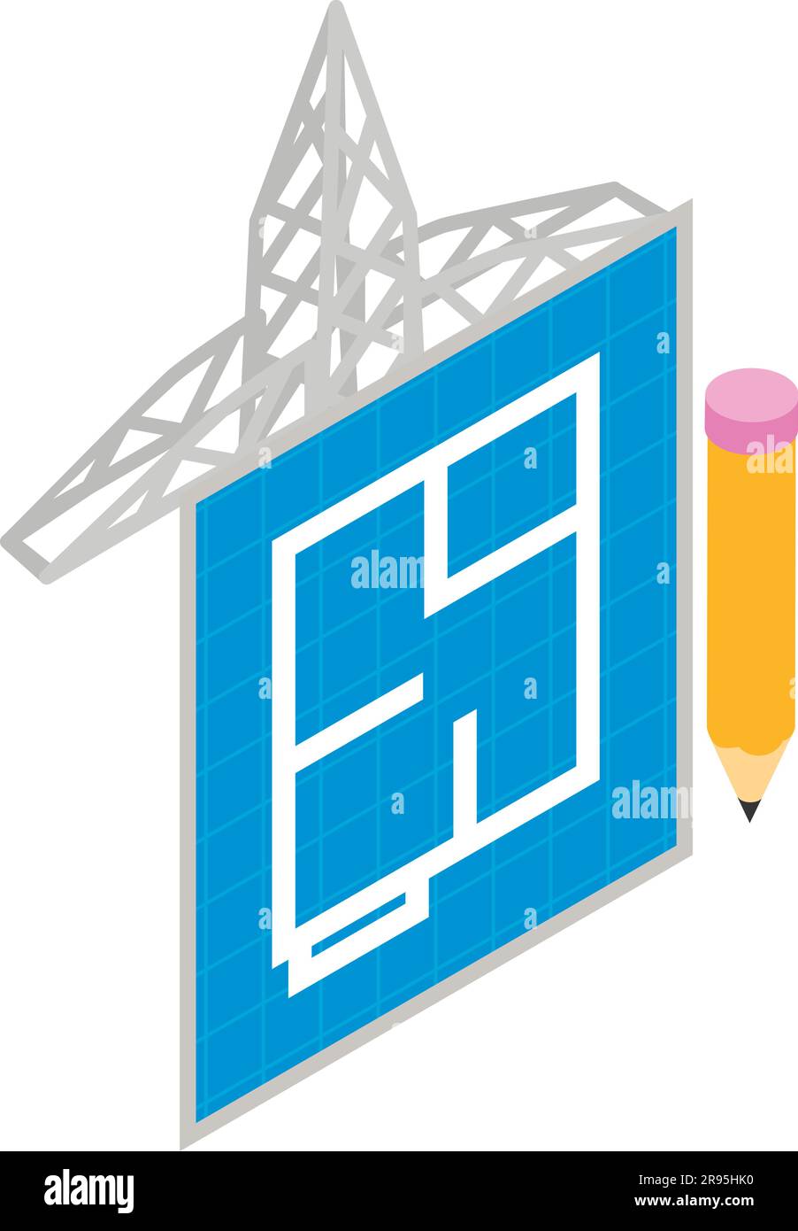 Infrastructure project icon isometric vector. Power line pylon ...