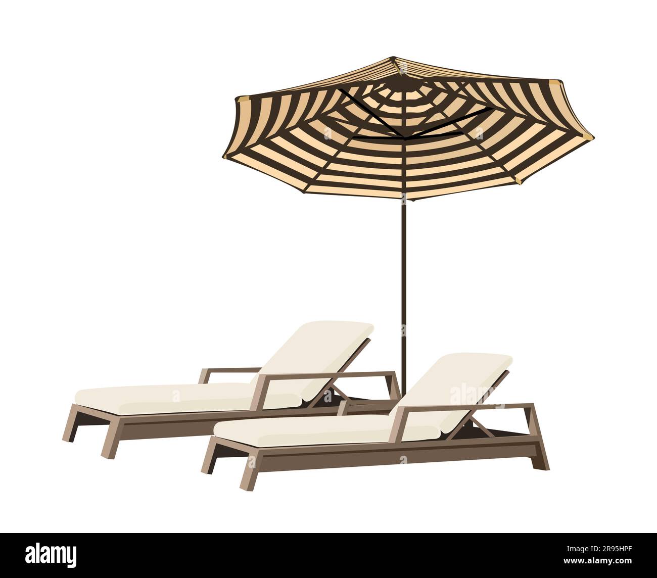 Sunbed umbrella on tropical Stock Vector Images - Alamy