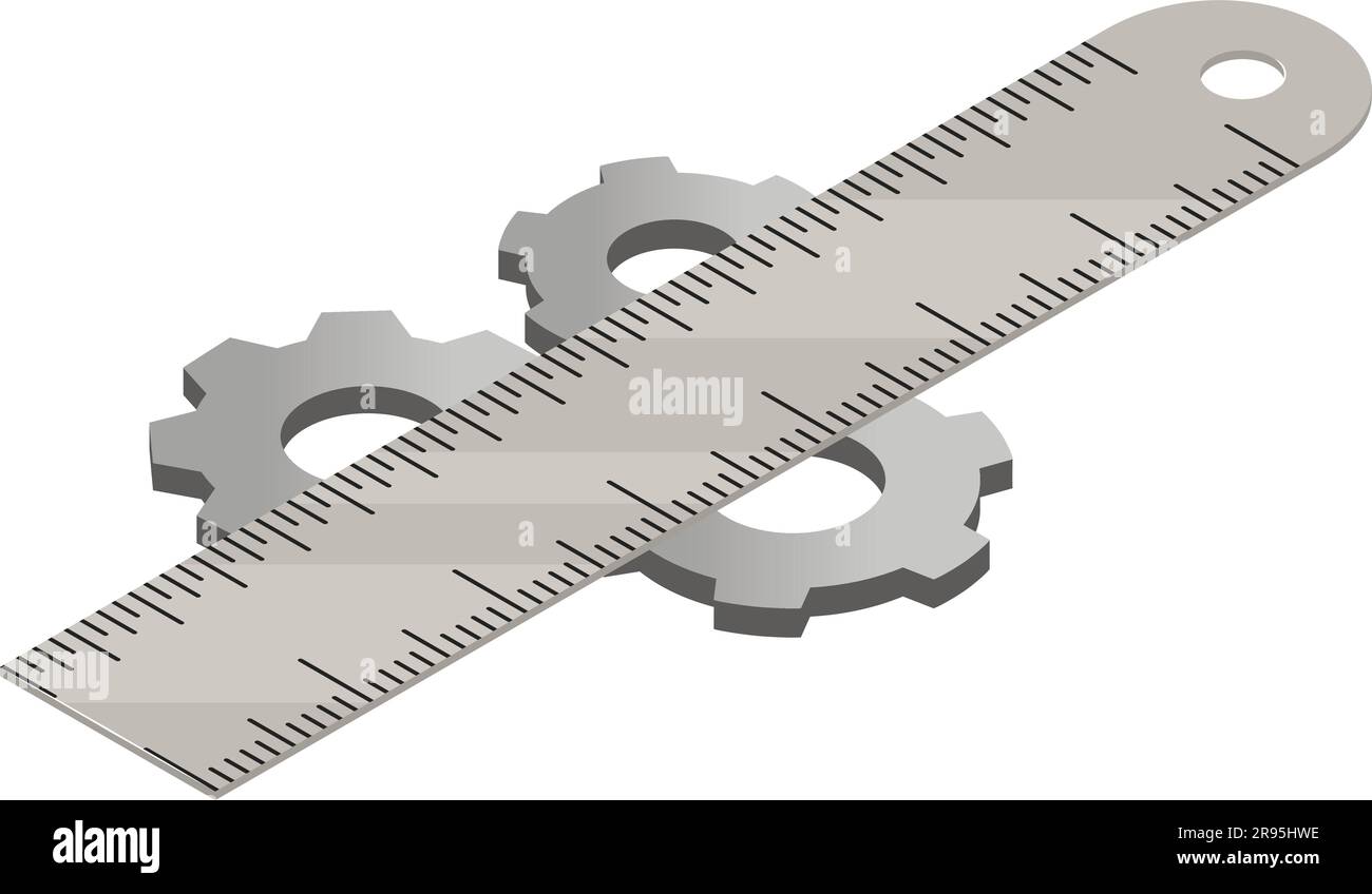 Technical equipment icon isometric vector. Three metal gear and ...