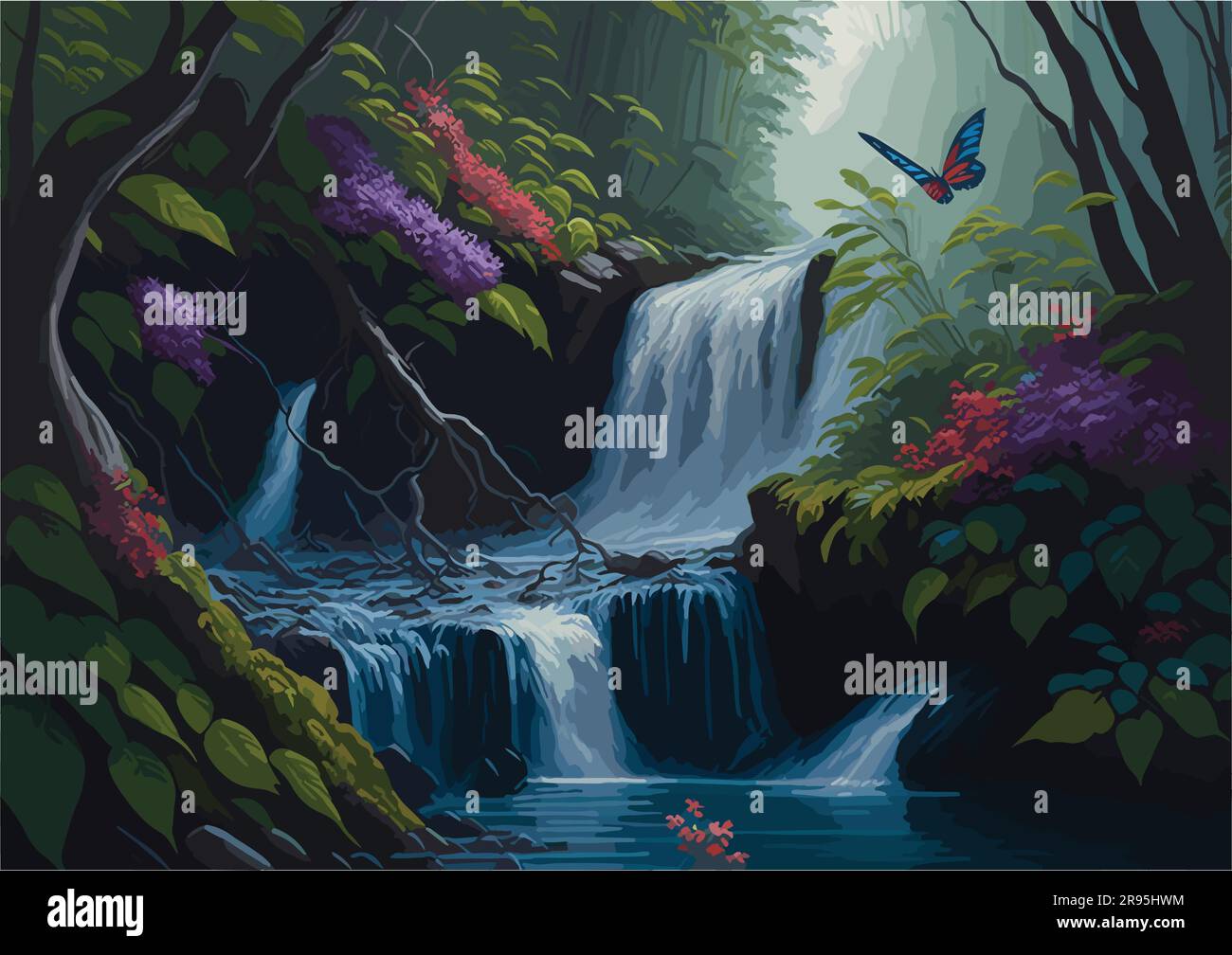 Horizontal waterfalls image Stock Vector Images - Alamy