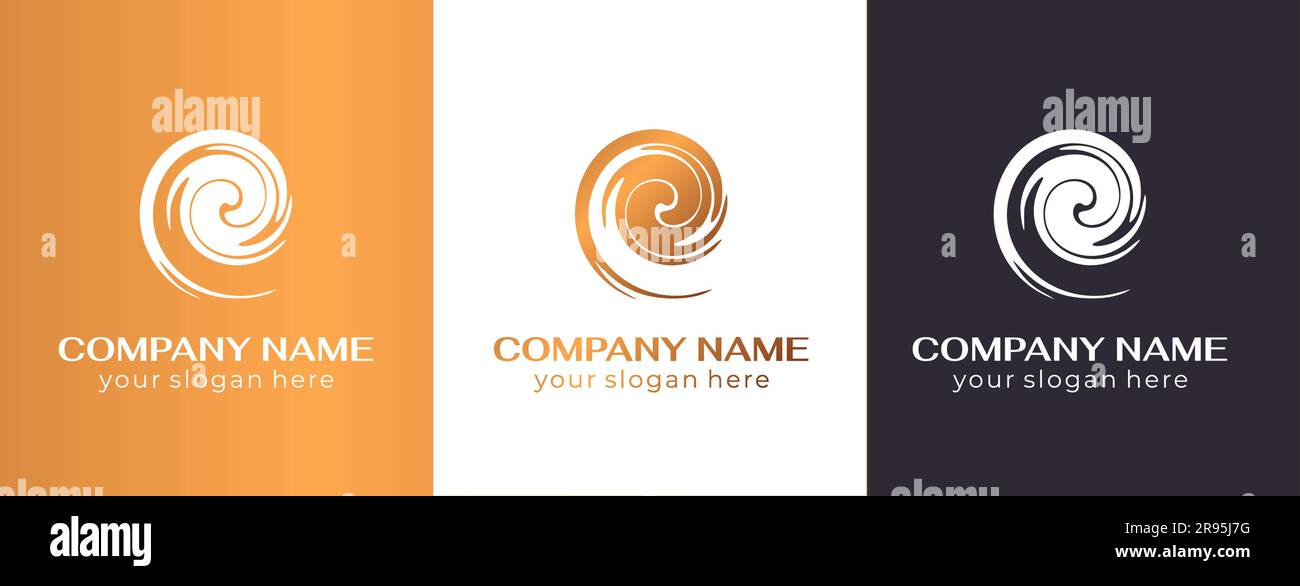 Round spiral logo. Swirling elegant waves of fabric. Template for ...