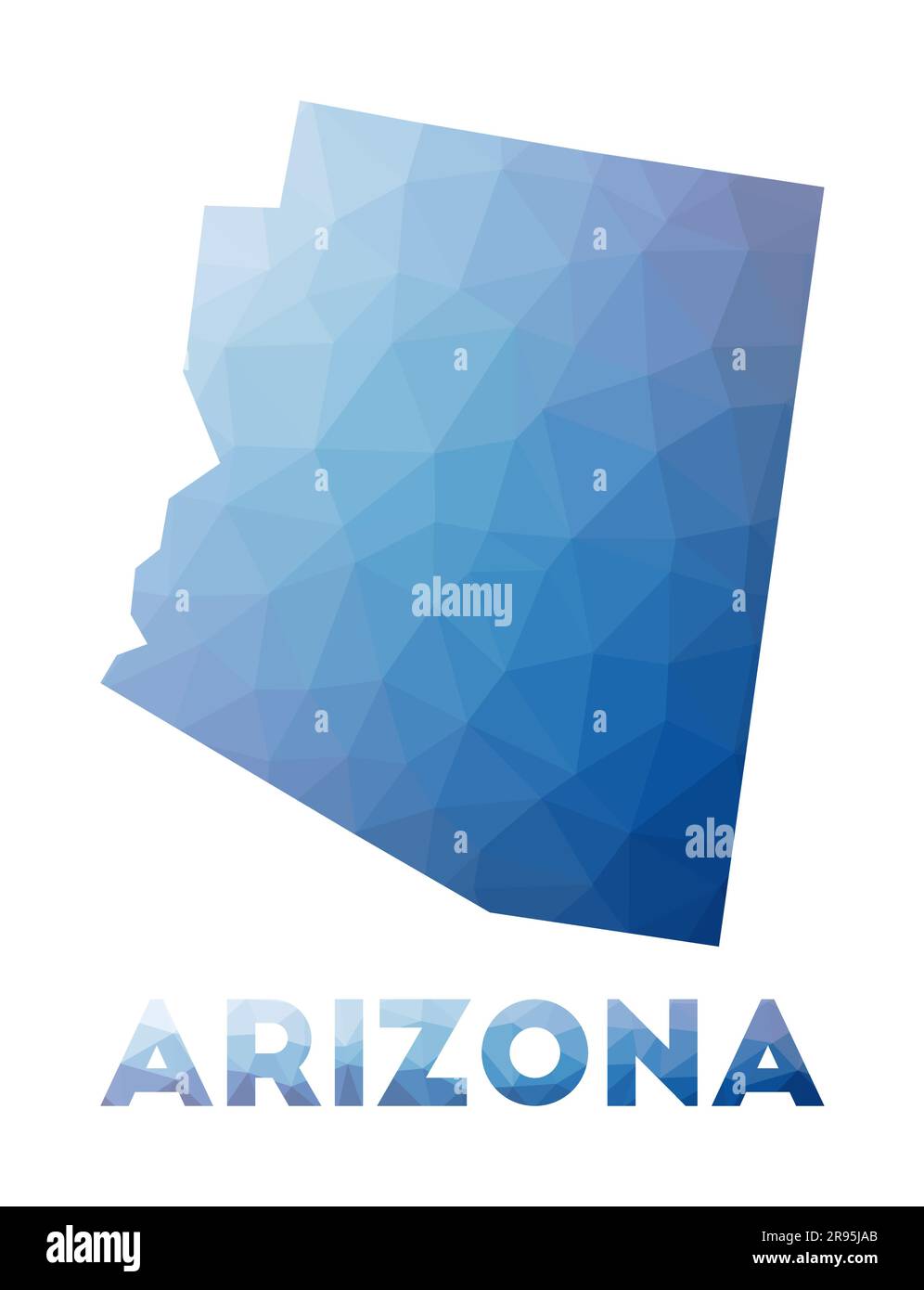 Low poly map of Arizona. Geometric illustration of the US state ...