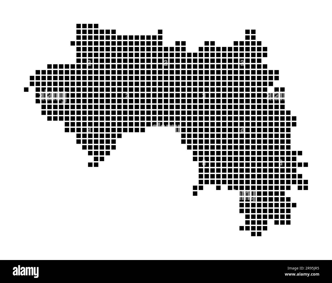 Guinea map. Map of Guinea in dotted style. Borders of the country filled with rectangles for ...