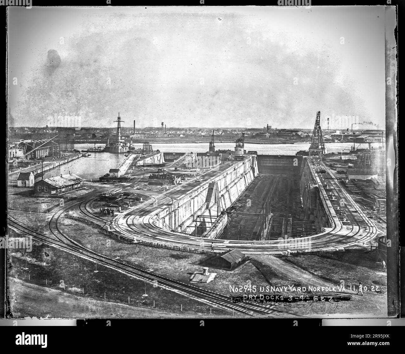 Historic photographs of the Norfolk Naval shipyard located in the Fifth ...