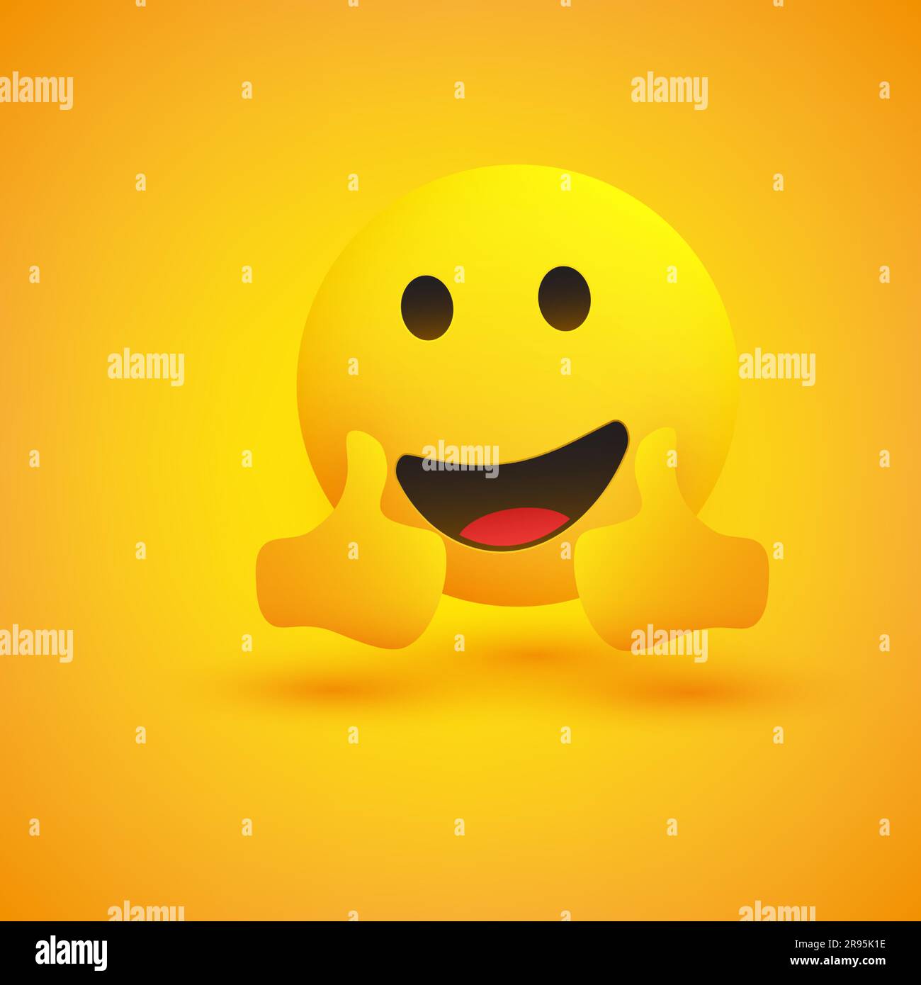 Smiling Emoticon on Yellow Background - Simple Happy Emoticon Showing ...