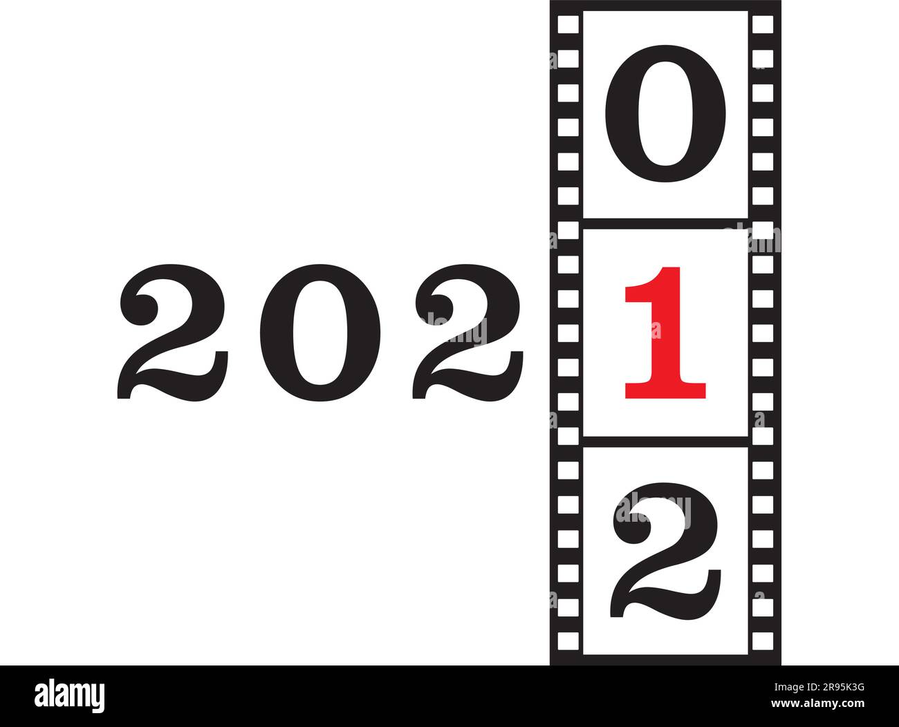 Black and red logo 2021 on a white background. Change 2020 to 2021 on film Stock Vector Image ...
