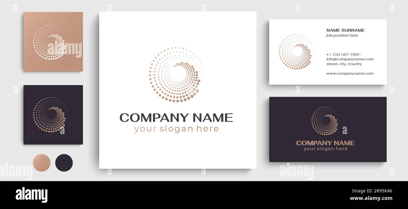 Round dot logo. Vector design element for various uses. Graphic element ...
