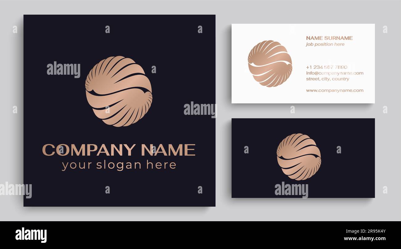 Shell logo. Modern seashell, naulilus. Elegant linear logo. Template to ...