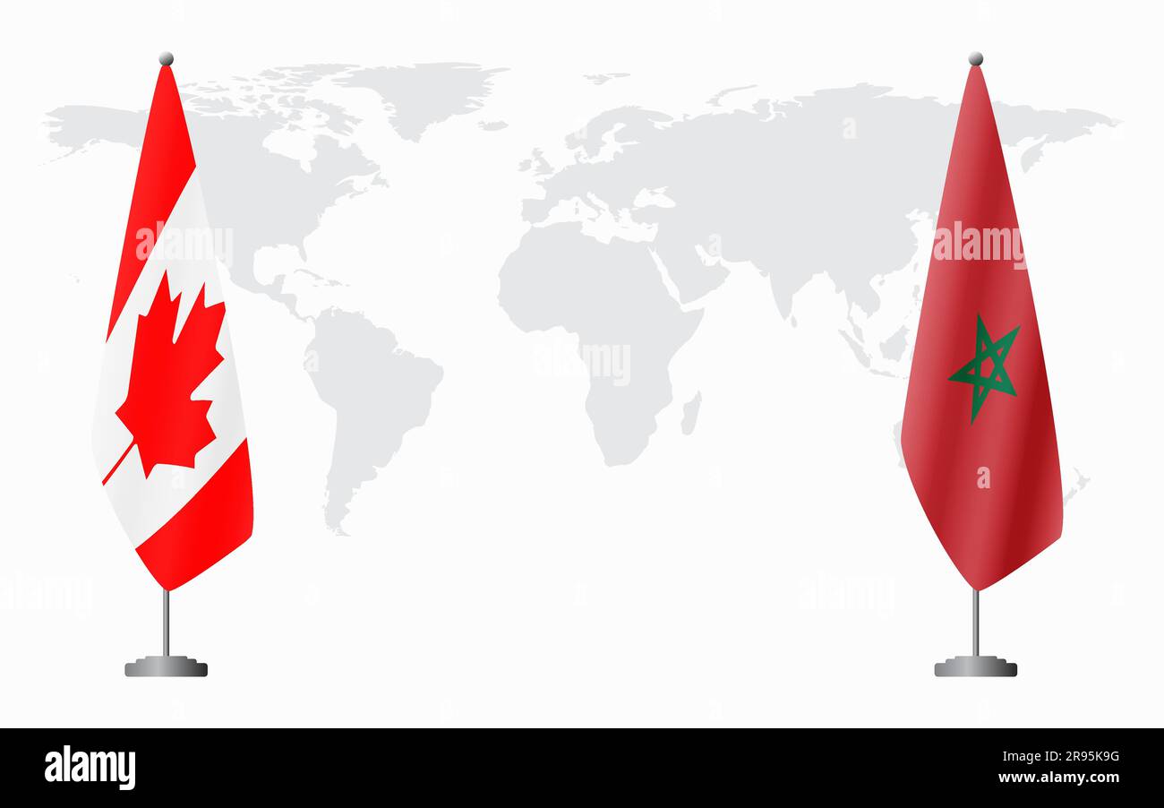 Canada and Morocco flags for official meeting against background of ...