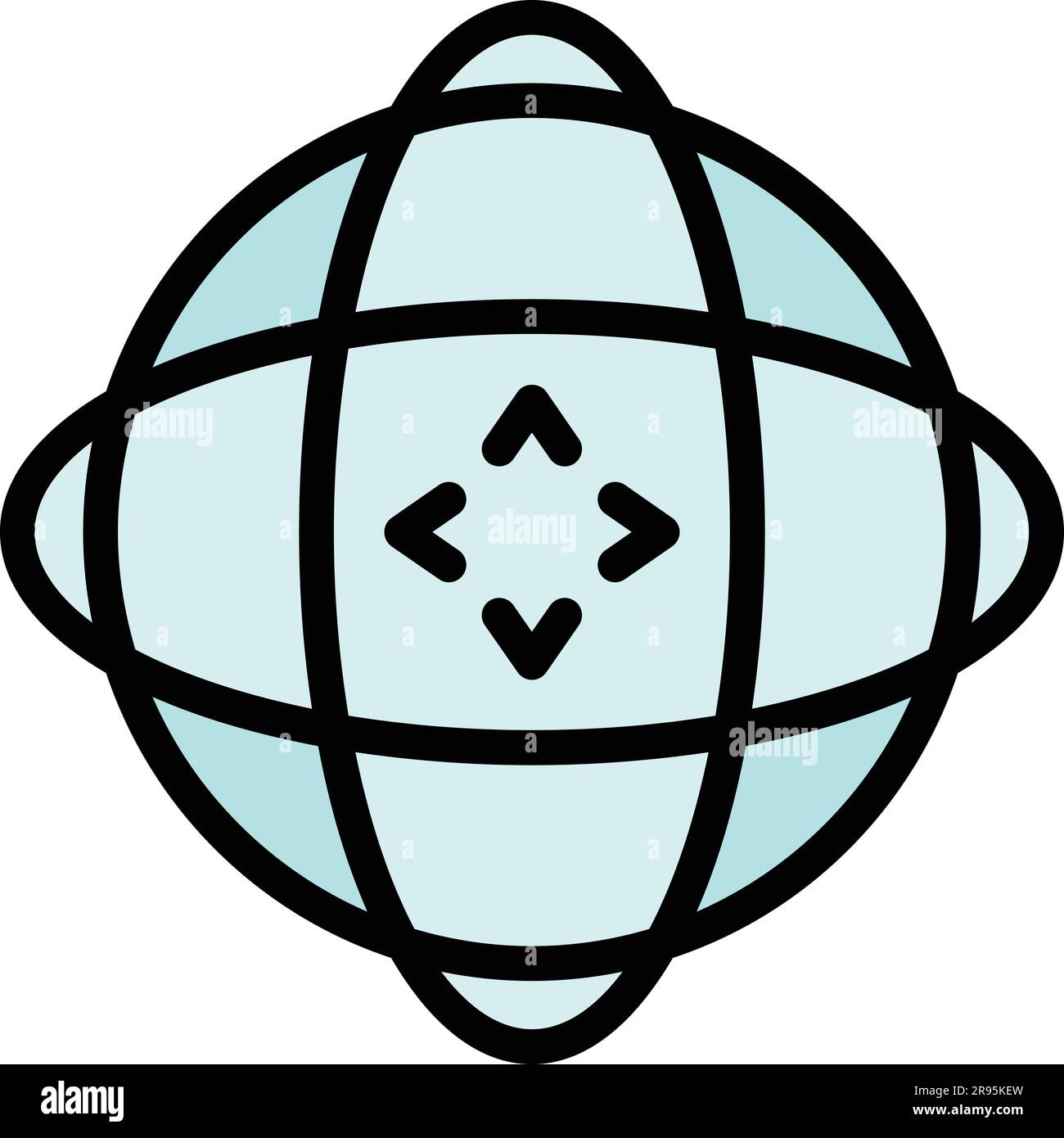 Virtual circle space icon. Outline Virtual circle space vector icon for ...