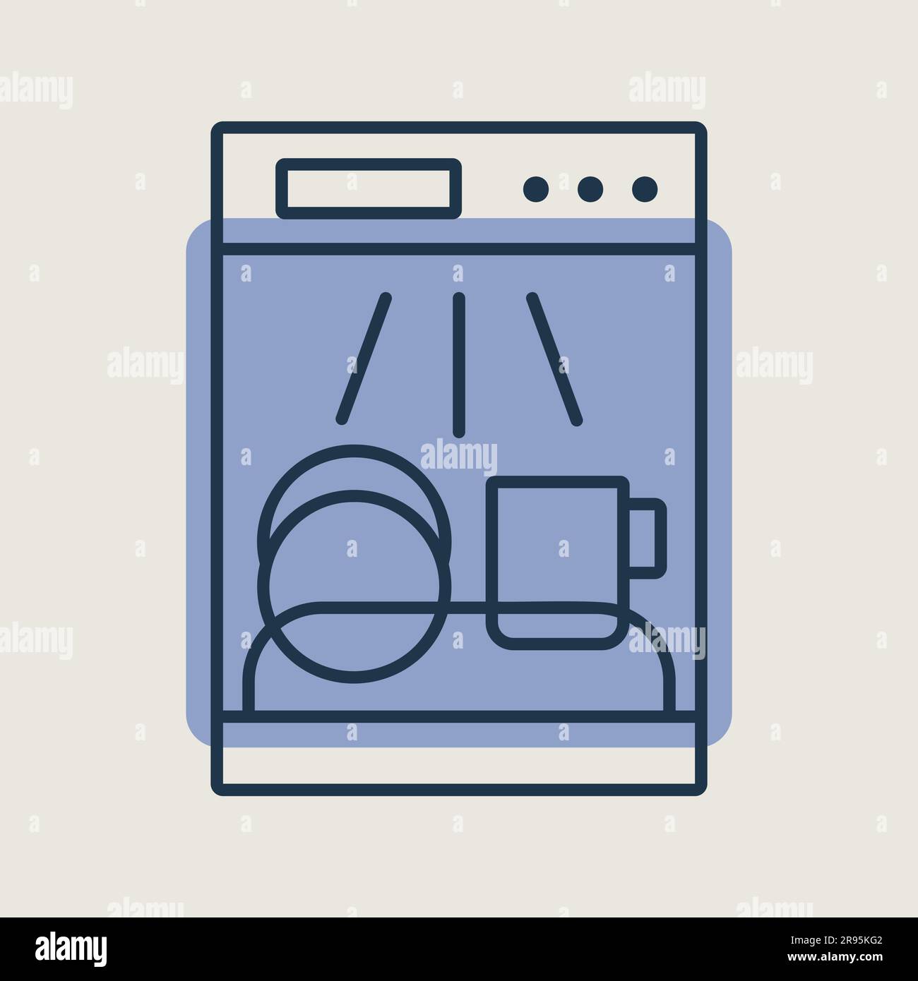 Dishwasher vector icon. Electric kitchen appliance. Graph symbol for ...