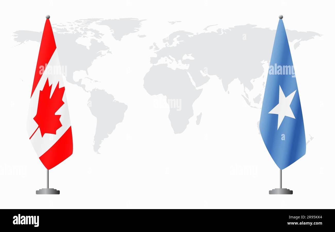 Canada and Somalia flags for official meeting against background of ...