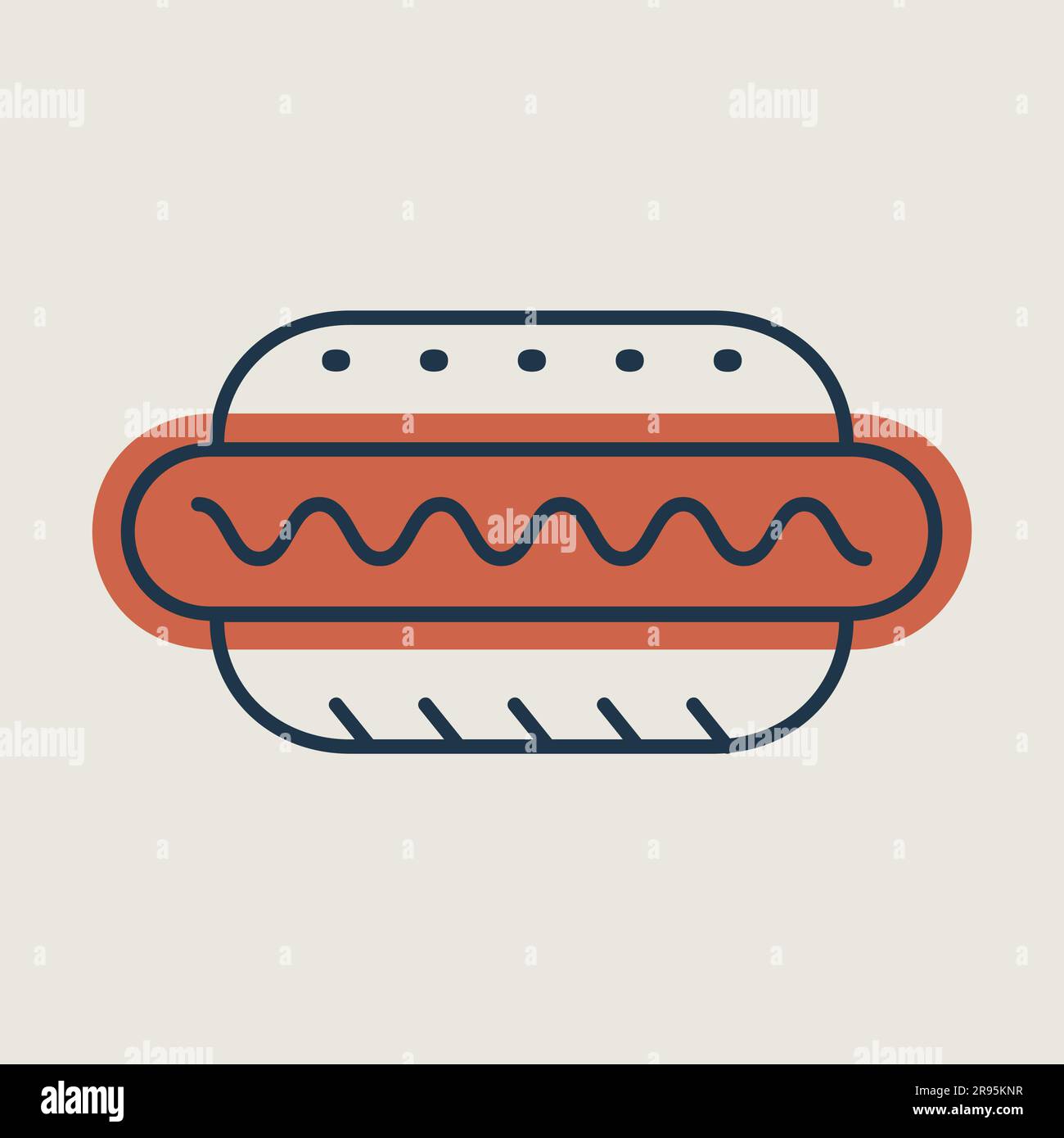 Hot dog vector icon. Fast food sign. Graph symbol for cooking web site ...