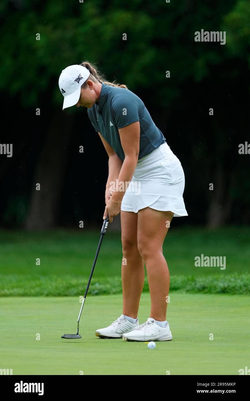 Linnea Strom, of Sweden, putts on the second hole during the third ...
