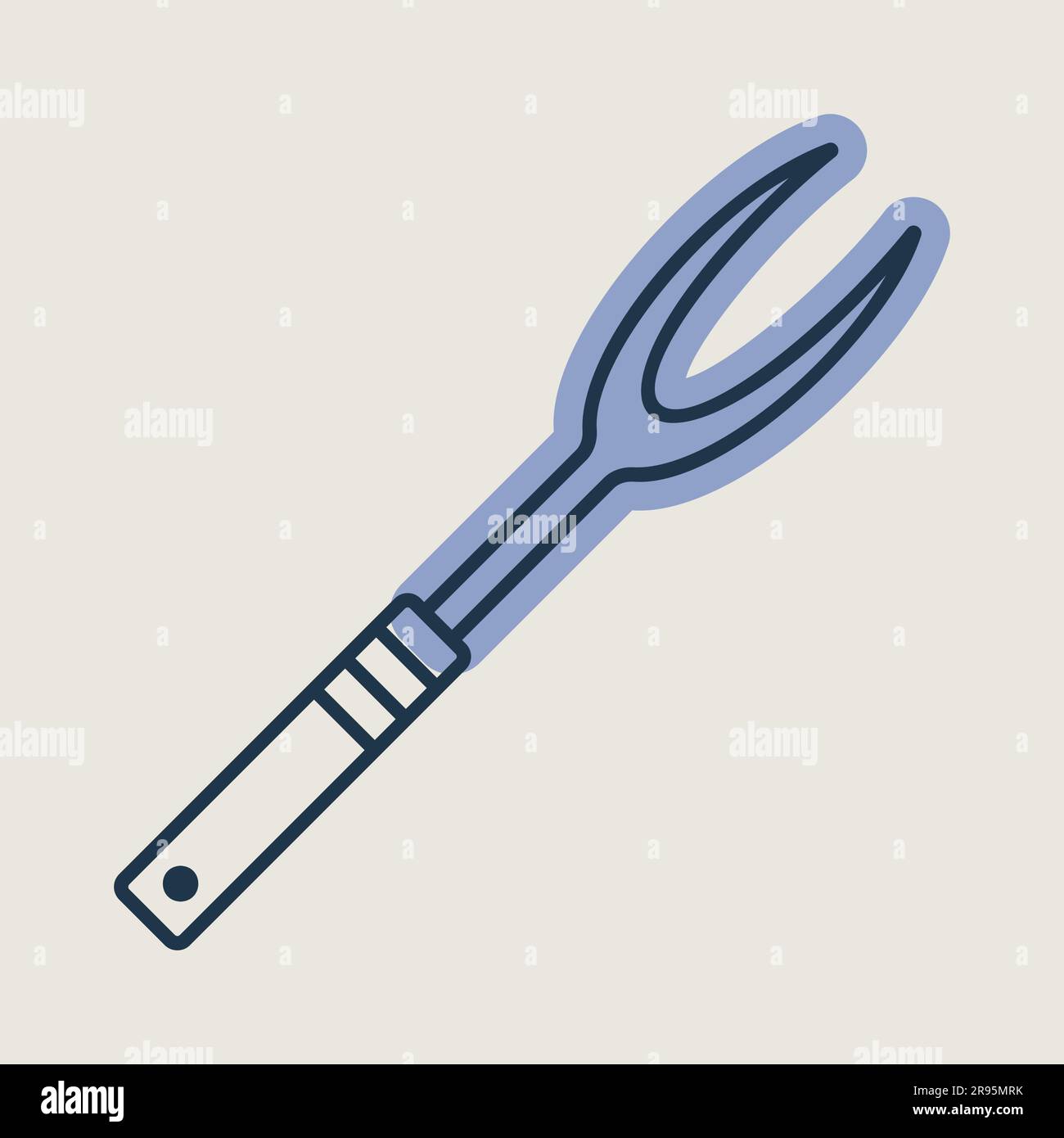 Big kitchen fork vector isolated icon. Kitchen appliances. Graph symbol ...