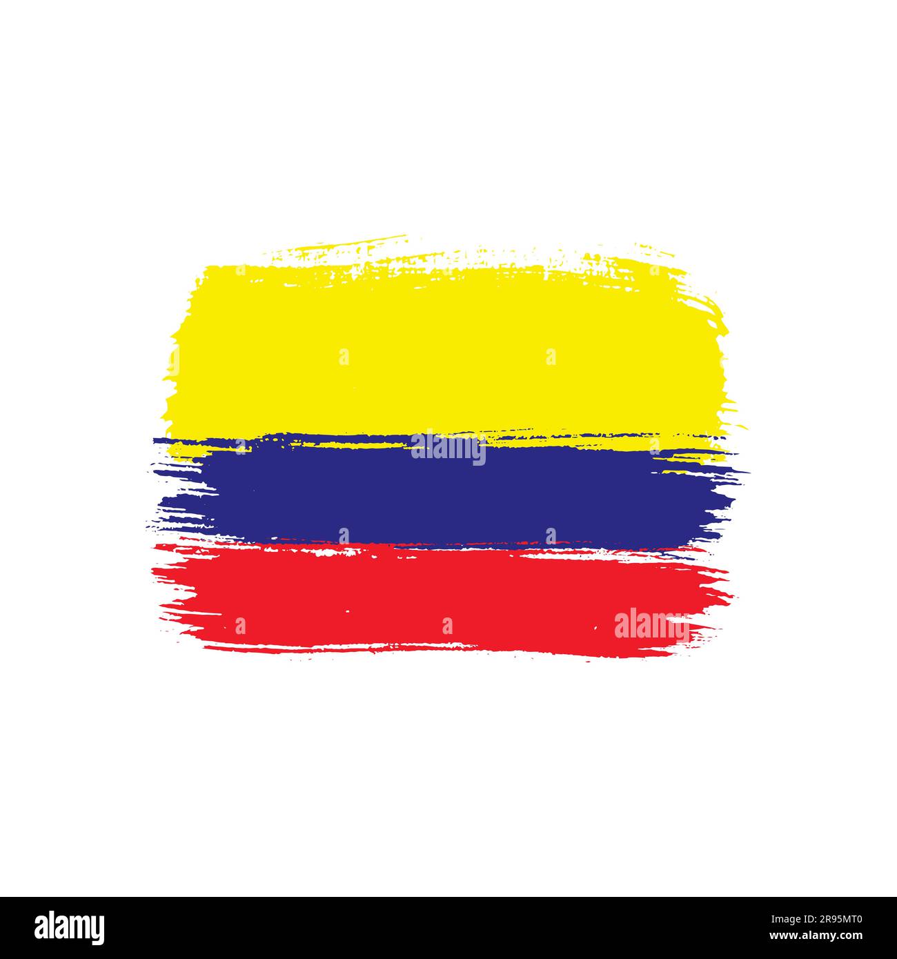 Colombia colorful brush strokes painted national country flag icon ...
