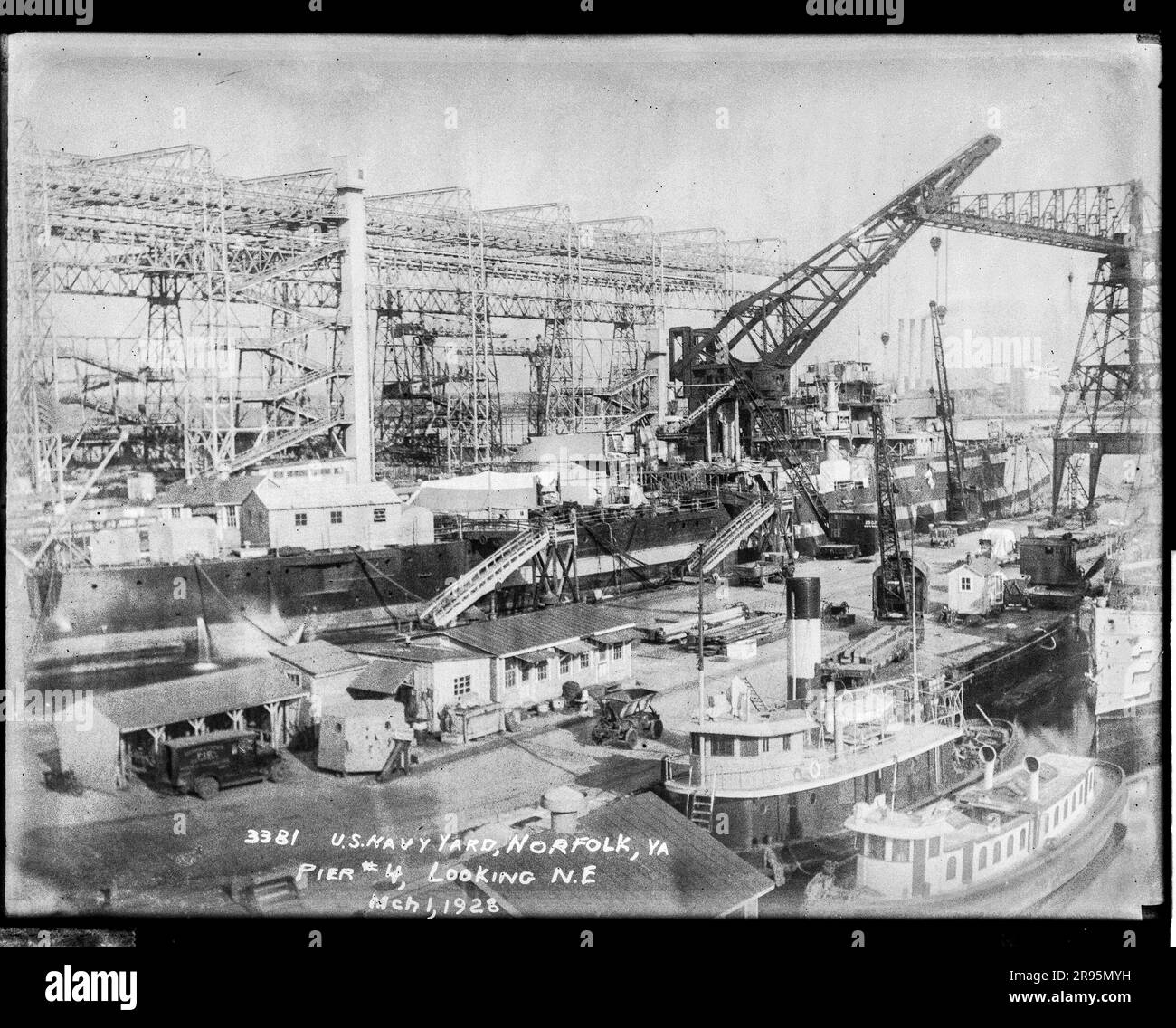 Historic photographs of the Norfolk Naval shipyard located in the Fifth ...