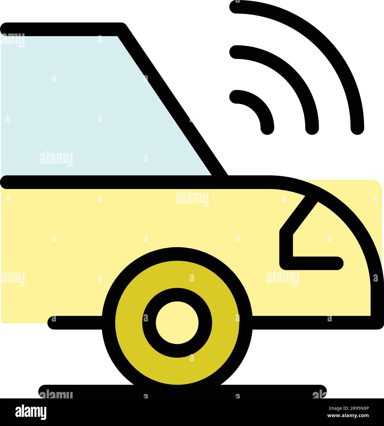 Autonomous car vehicle icon. Outline Autonomous car vehicle vector icon ...