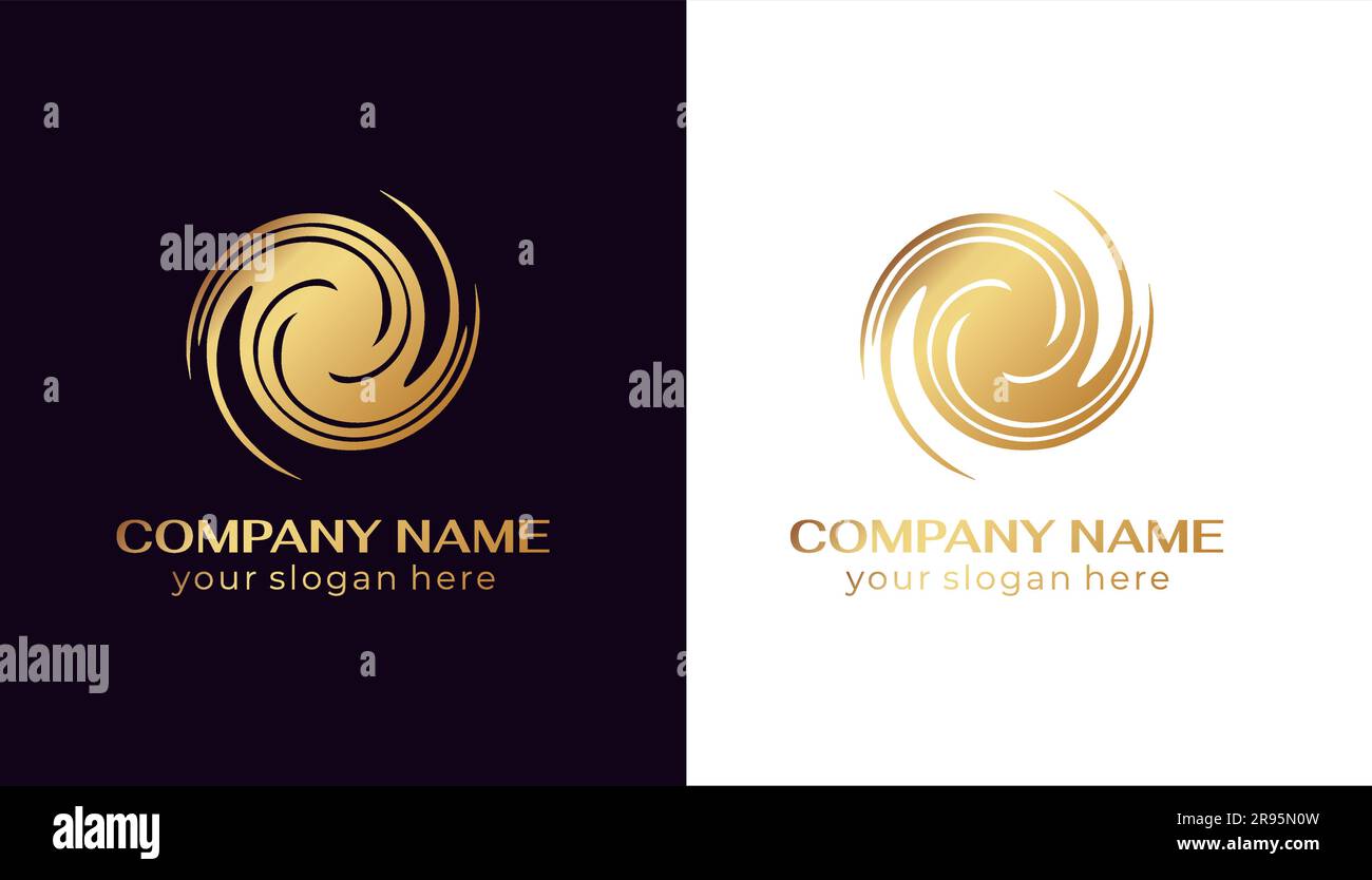 Round spiral logo. Swirling elegant waves of fabric. Template for ...