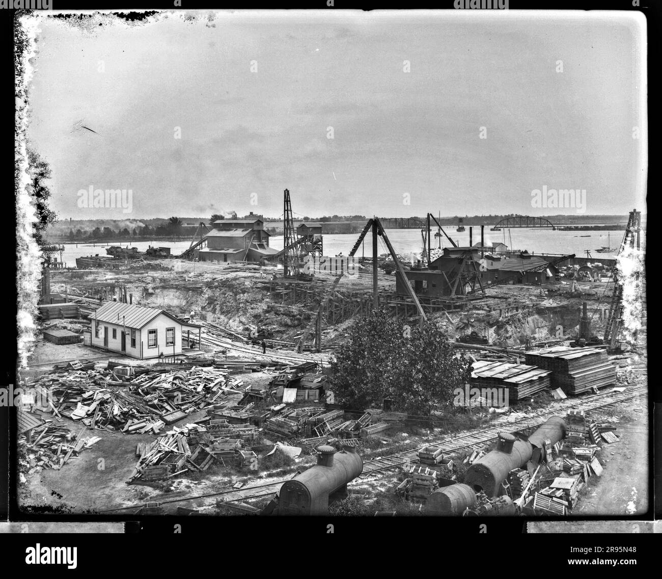 Historic photographs of the Norfolk Naval shipyard located in the Fifth ...