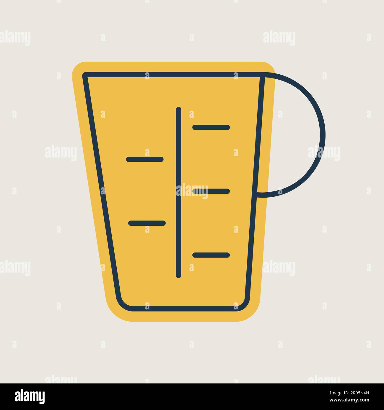 Measuring cup, beaker vector icon. Kitchen appliance. Graph symbol for ...