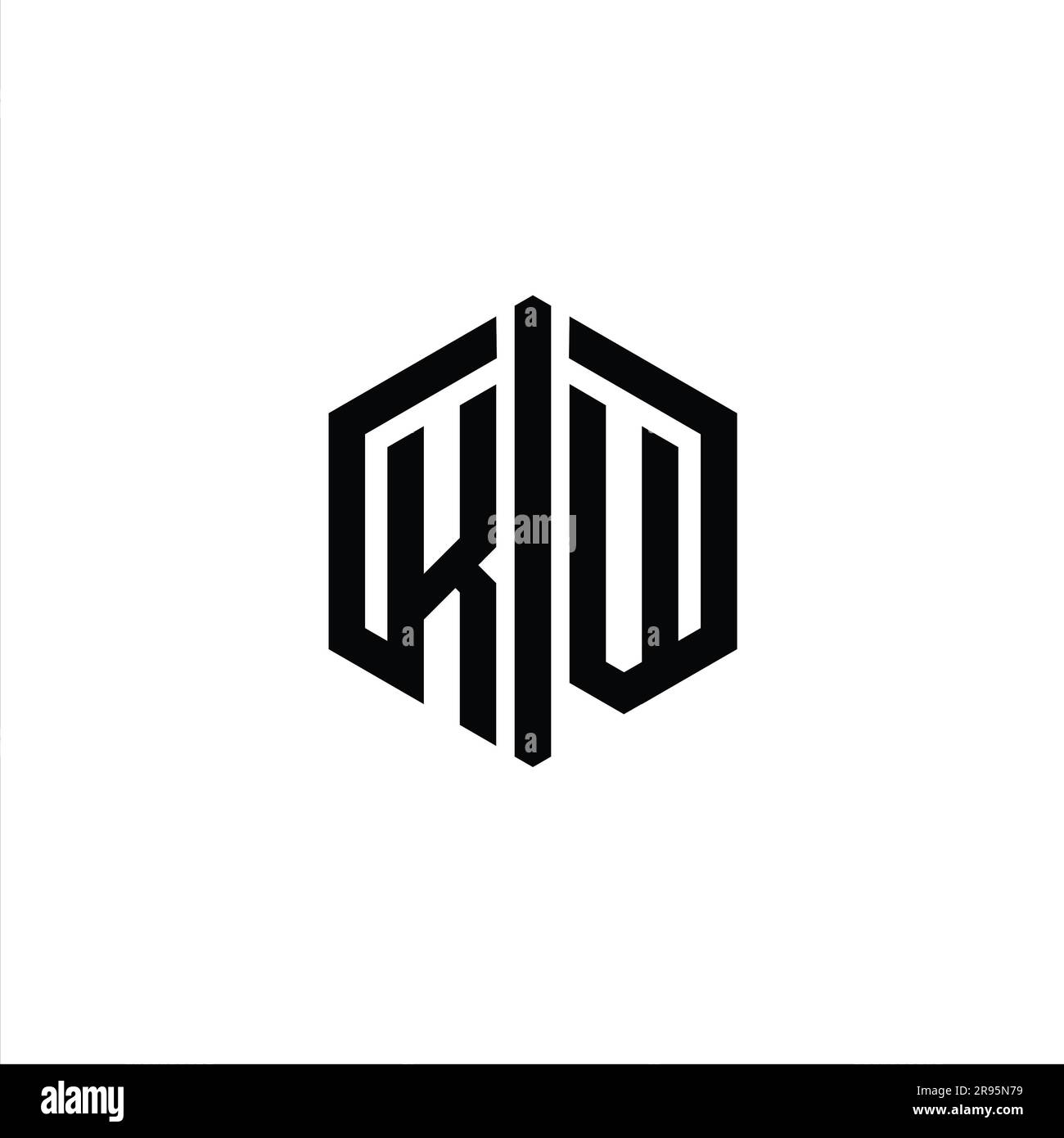 KV Letter Logo monogram hexagon shape with connect outline style design template Stock Photo - Alamy