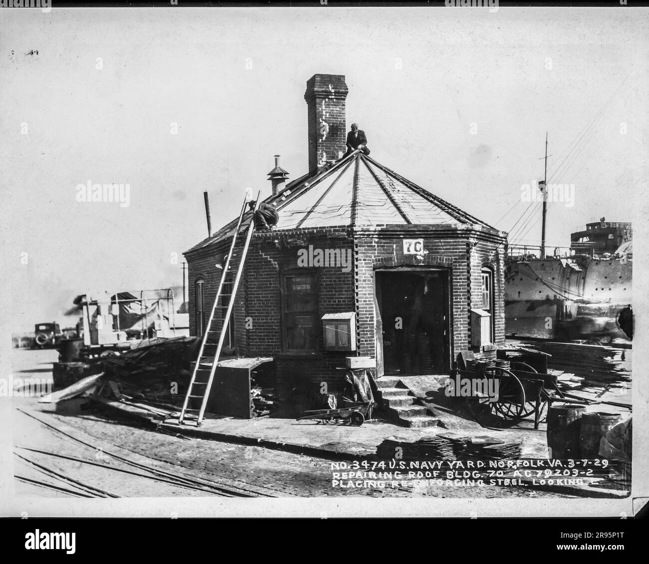 Historic photographs of the Norfolk Naval shipyard located in the Fifth ...
