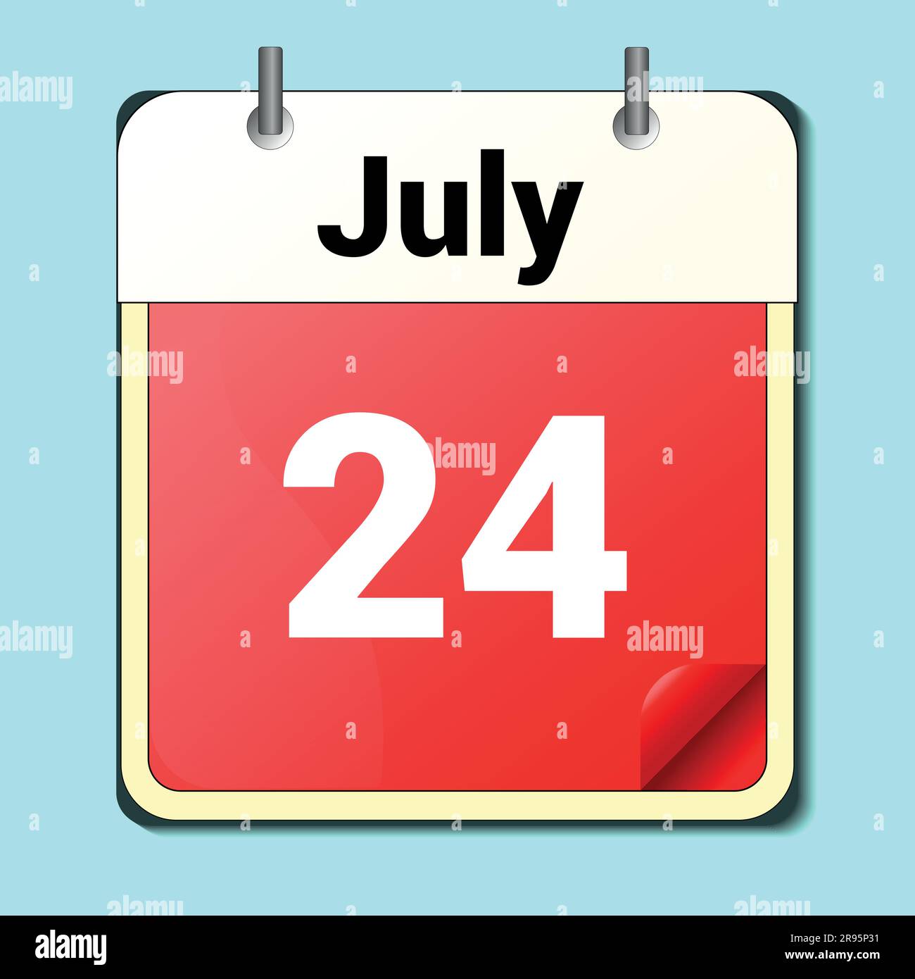 day on the calendar, vector image format, June 24 Stock Vector Image ...