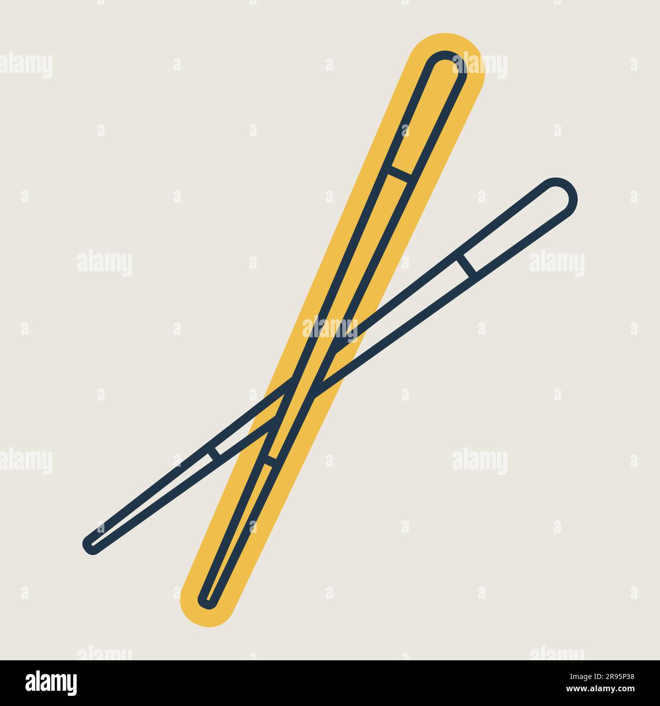 Chinese chopsticks, chop sticks vector icon. Kitchen appliance. Graph ...