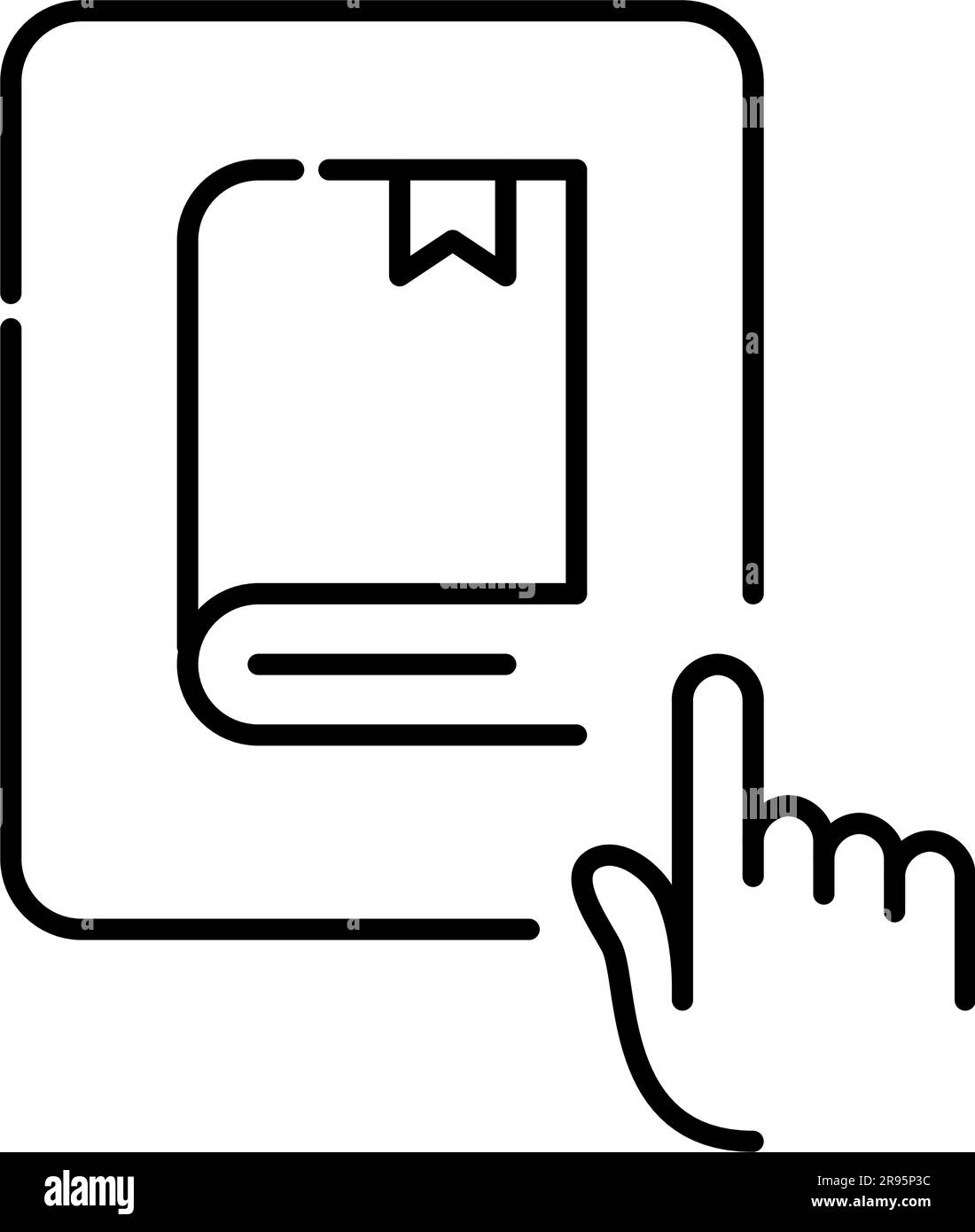 Choosing an electronic book to read on. Digital library on tablet ...