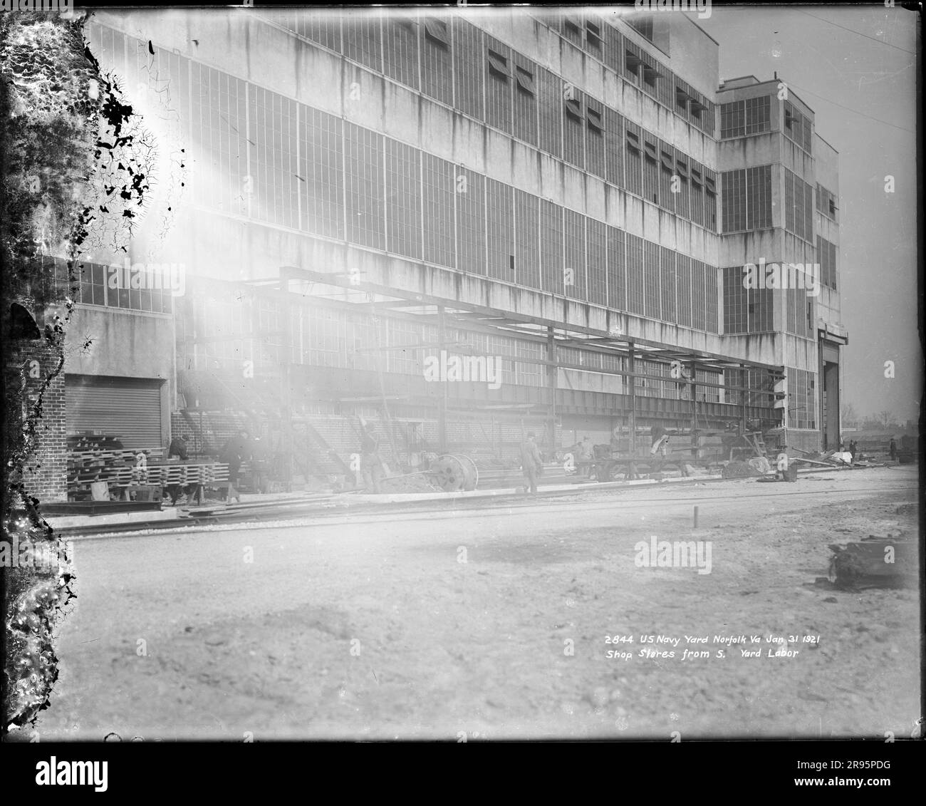 U.S. Navy Yard, Norfolk, Va., Shop stores from south, yard labor ...