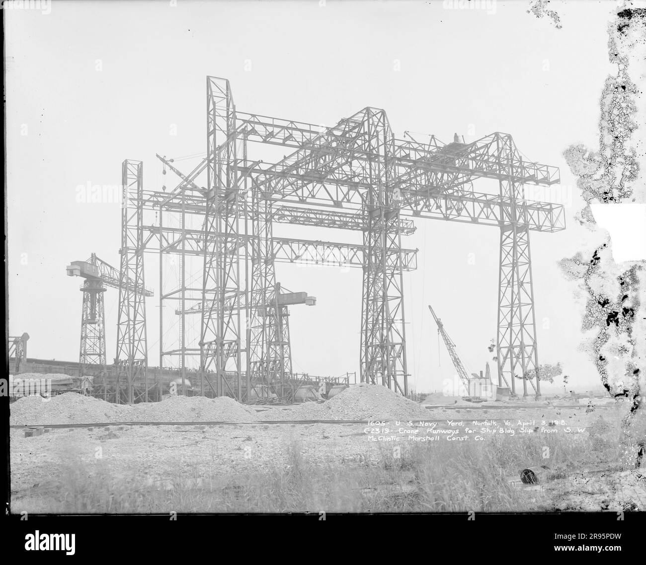 U.S. Navy Yard, Norfolk, Va. Crane Runaway Tower. Historic photographs ...