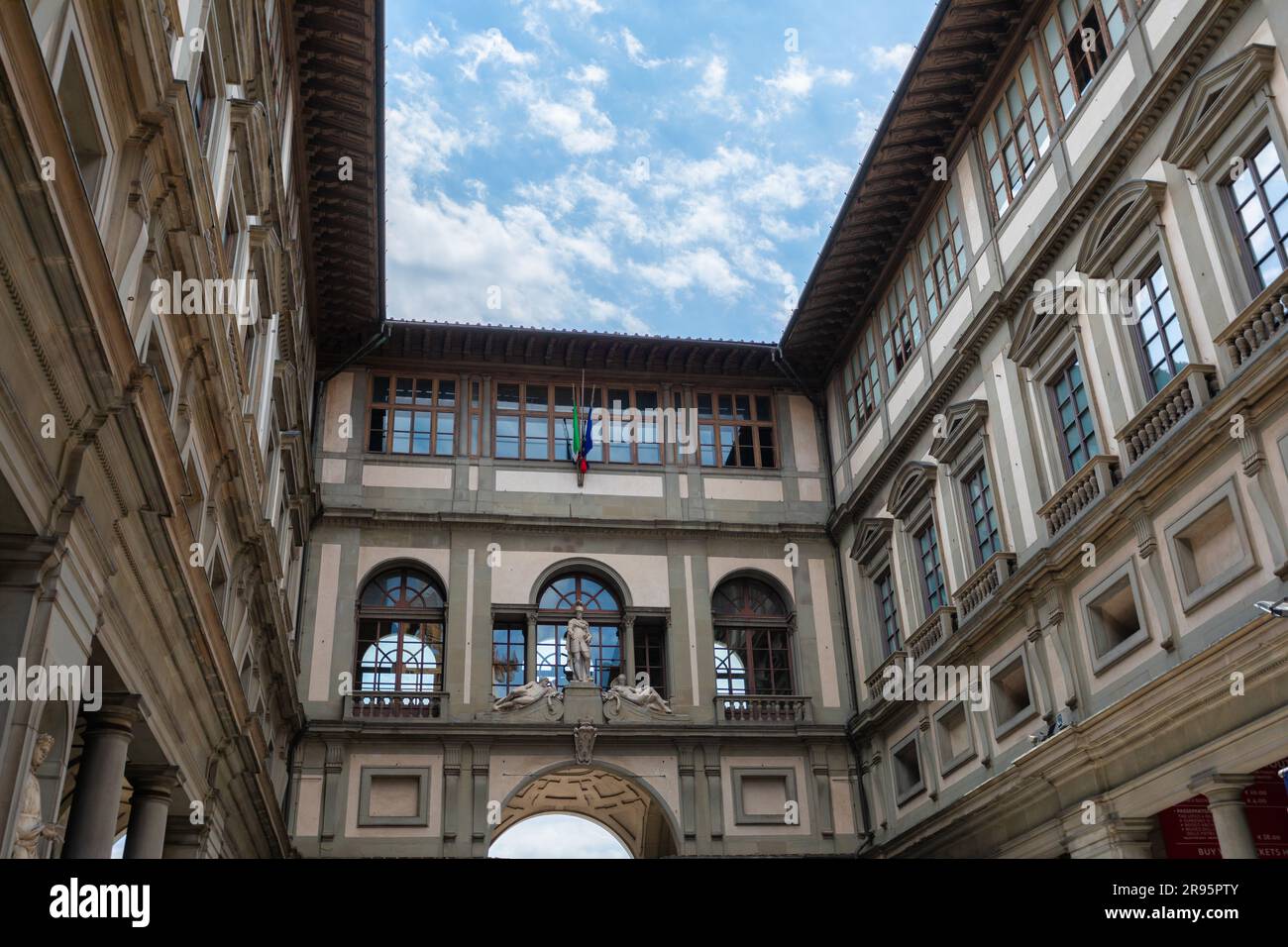 Uffizi Gallery. Piazza degli Uffizi square in Florence, Italy Stock ...