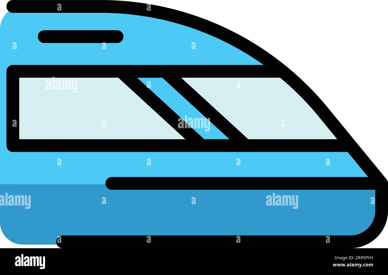 Subway high speed train icon. Outline Subway high speed train vector ...