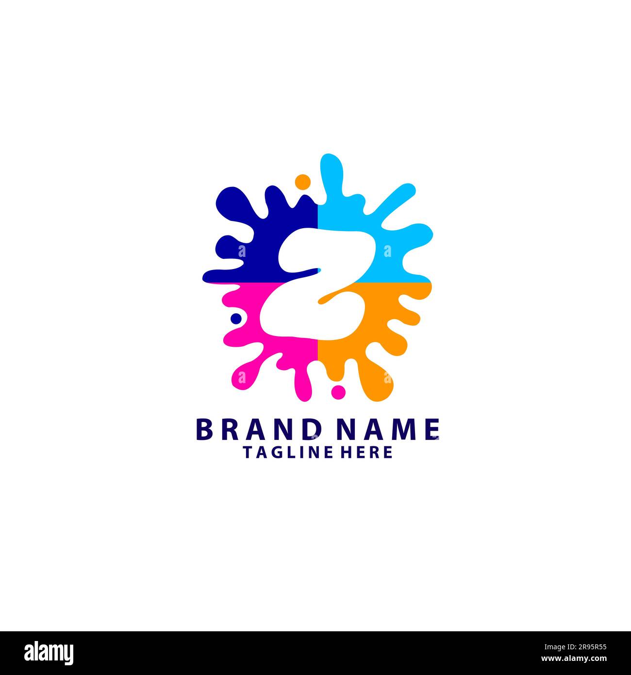 letter Z with splash isolate ink logo design vector Stock Vector Image ...
