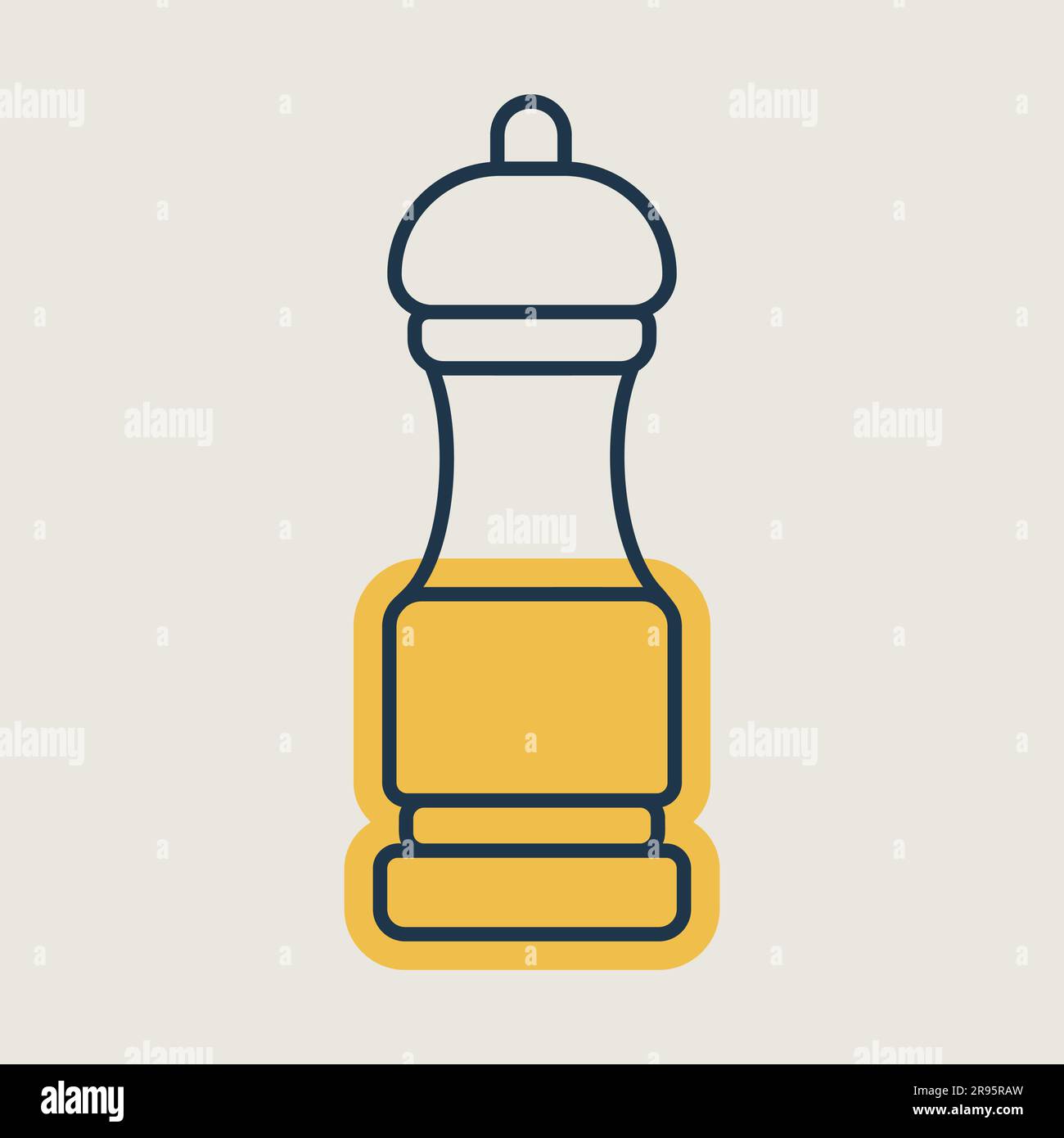 Pepper mill spice grinder vector icon. Kitchen appliance. Graph symbol ...