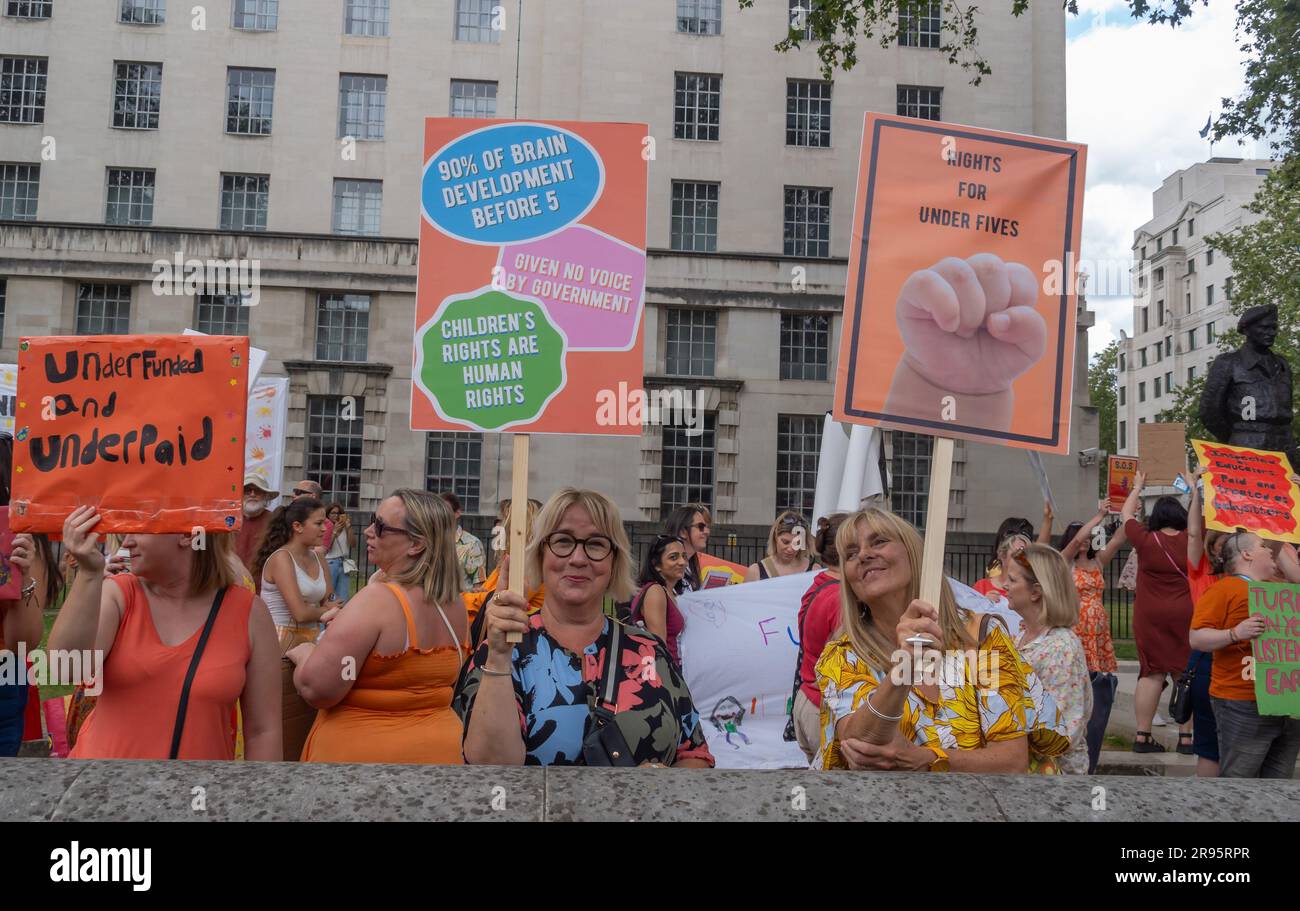 London, UK. 24 Jun 2023. Campaigners protest opposite Downing St at the ...