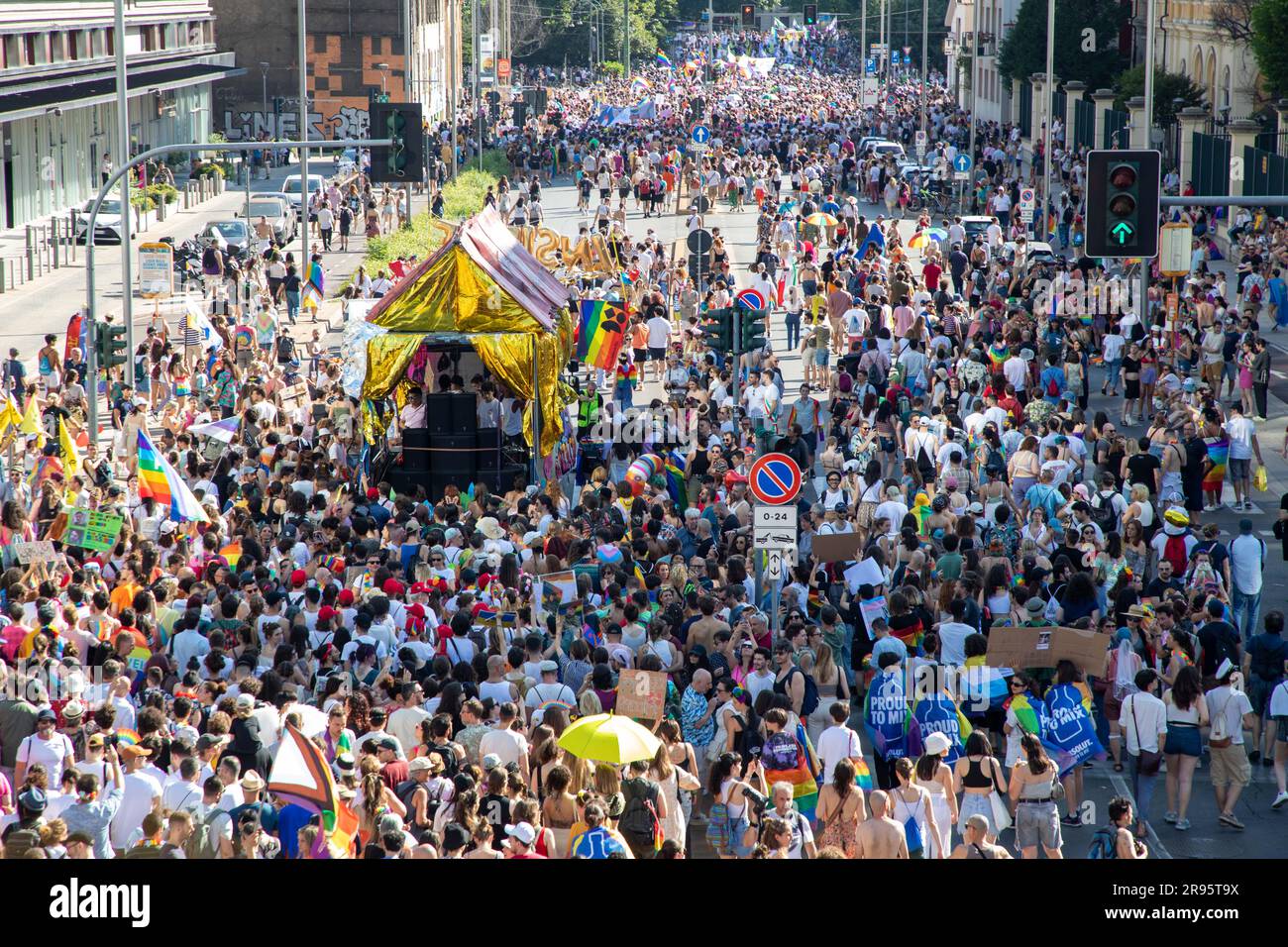 Milan, Italy. 24th June, 2023. Milan - Pride 2023, the procession for ...