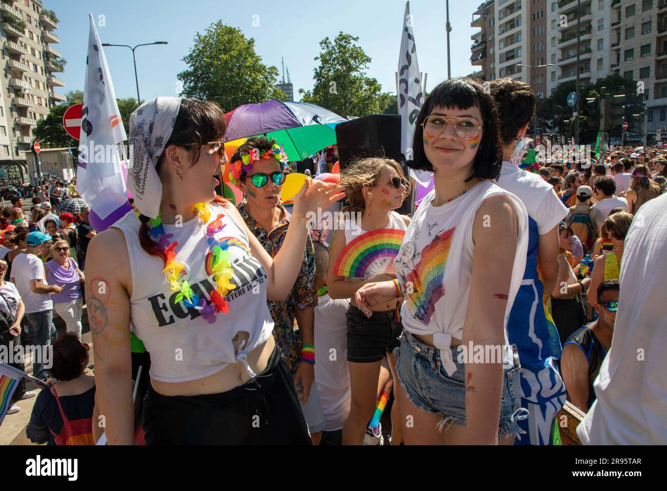 Milan, Italy. 24th June, 2023. Milan - Pride 2023, the procession for ...