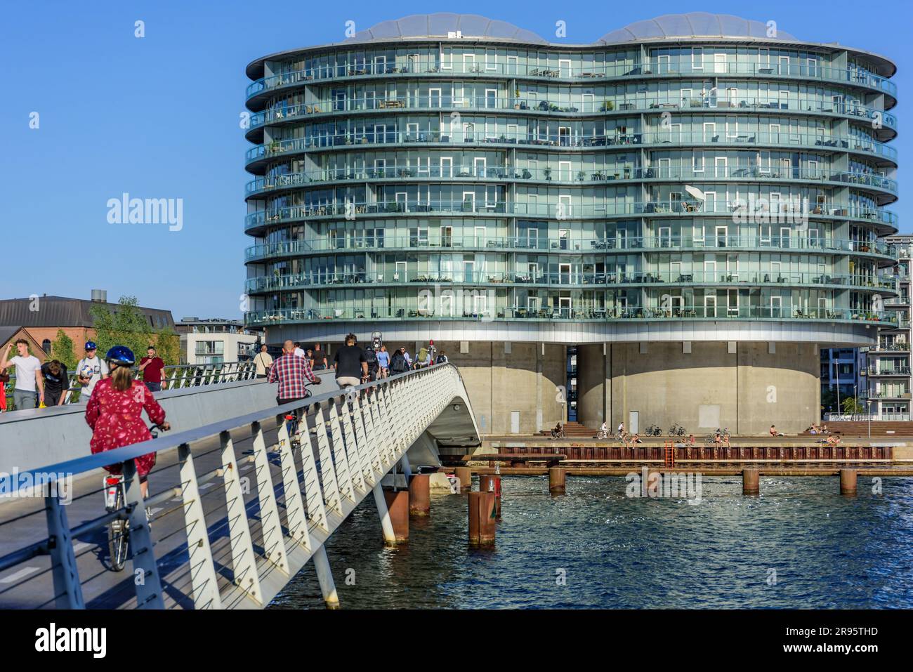 Kopenhagen, Stadtentwicklungsgebiet Südhafen, Bryggebroen, Fahrrad- und ...