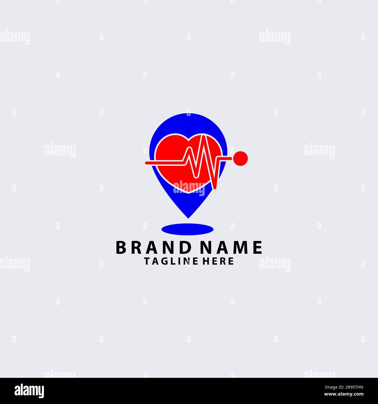heart rate location symbol logo design vector Stock Vector Image & Art ...