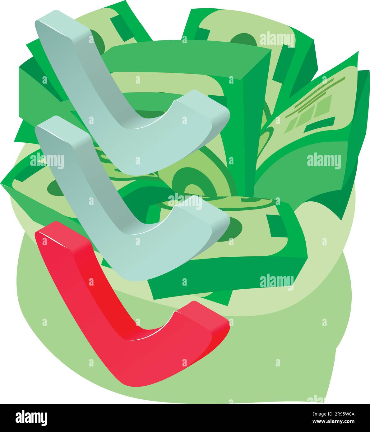Financial income icon isometric vector. Open bag with dollar bill and ...