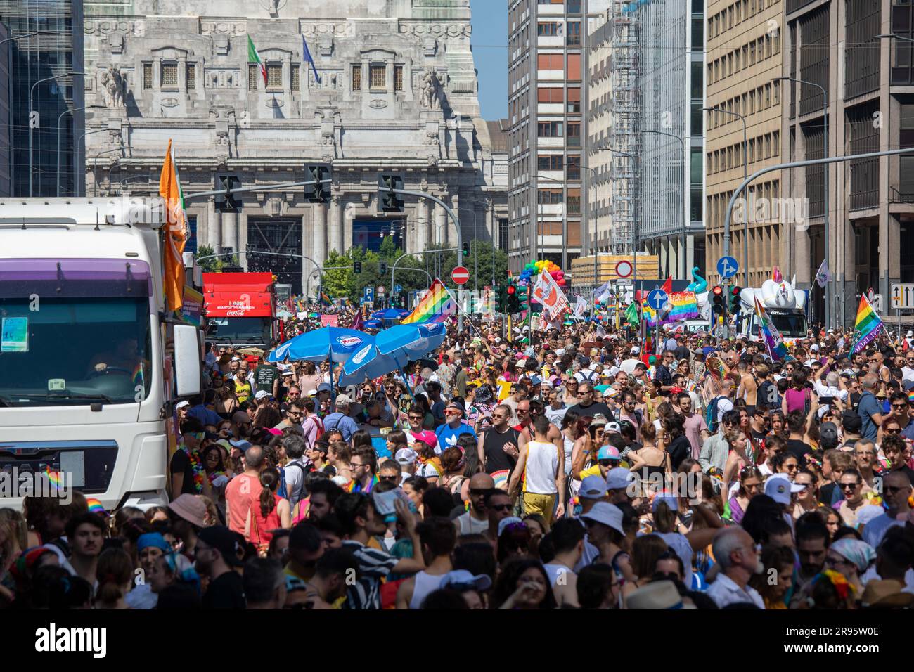 Milan, Italy. 24th June, 2023. Milan - Pride 2023, the procession for ...